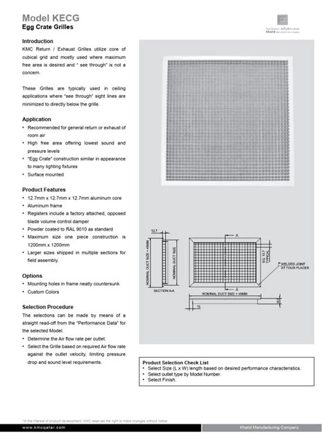Egg Crate Grilles Pdf Flow Measurement Duct Flow