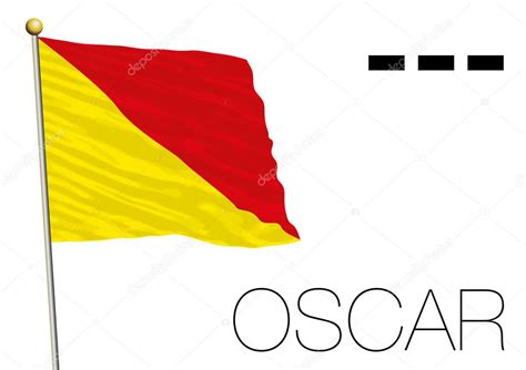 Oscar Flag International Maritime Signal And Morse Symbol — Stock
