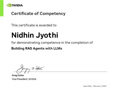 Ai Machinelearning Llms Rag Artificialintelligence Nvidia Nidhin Jyothi