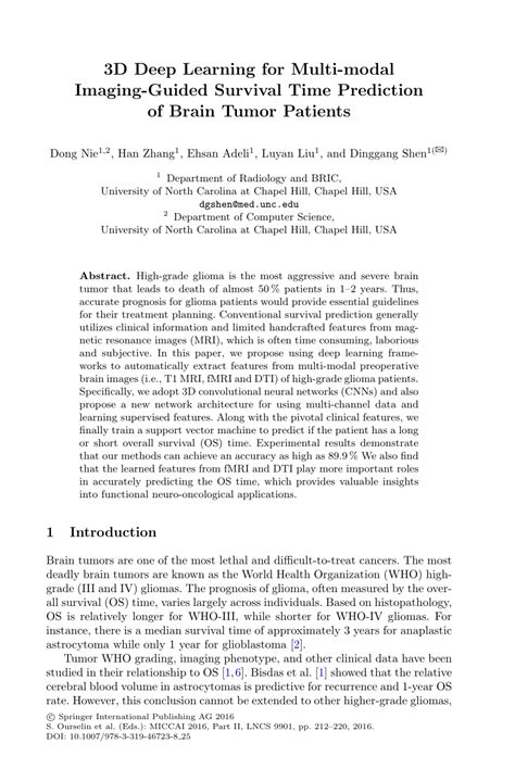 Pdf 3d Deep Learning For Multi Modal Imaging Guided Survival Time