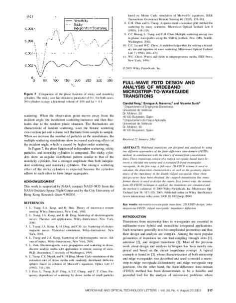 pdf full wave fdtd design and analysis of wideband microstrip to
