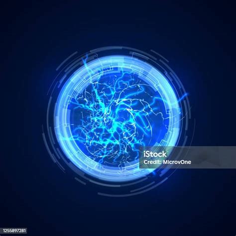 포털 전기 번개와 추상적 인 개념 배경 향후 통신 벡터 일러스트레이션 문에 대한 스톡 벡터 아트 및 기타 이미지 문 원형 반지 Istock