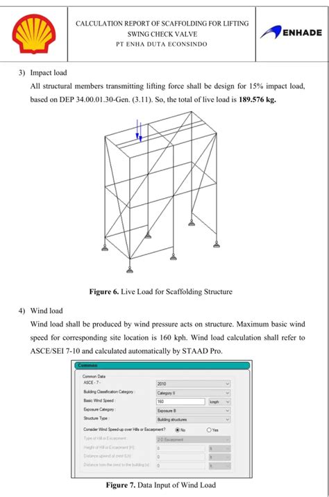 Calculation Report For Swing Check Valve Lifting Scaffolding