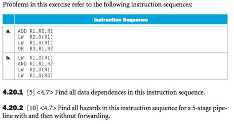 find all data dependences in this instruction