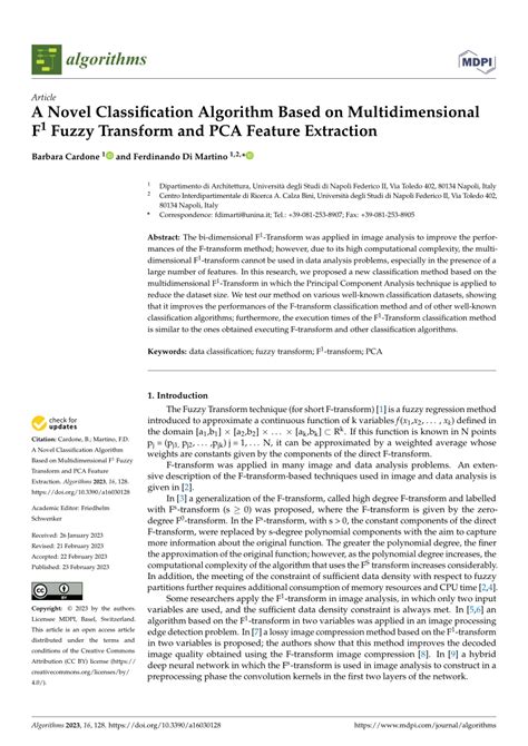 pdf a novel classification algorithm based on multidimensional f1