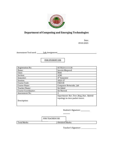 Computer Networks Lab Assigment Pdf Network Topology Computer Architecture