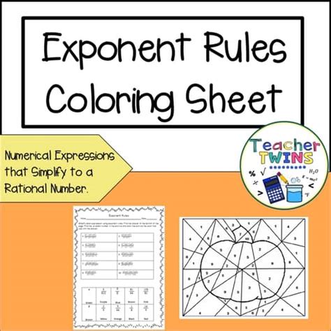 Simplify Numerical Expressions Using Exponent Rules Coloring Sheet