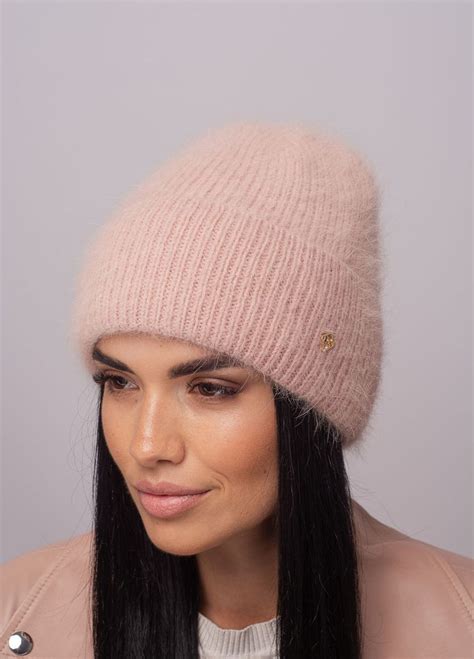 Шапка Jolie біні однотонна пудрова кежуал ангора ‣ Ціна 615 грн ‣ Купити в інтернет магазині
