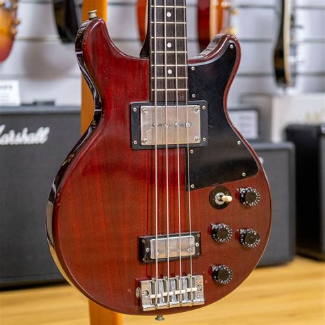 Greco Tvb 600 Les Paul Jr Style Bass Guitar Cherry Red Pre Owned