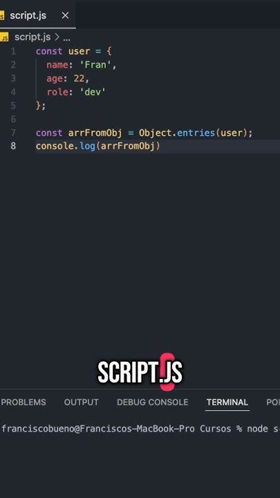 Convierte Objetos En Arrays Con Objectentries Javascript Webdev Trucosjs Programador