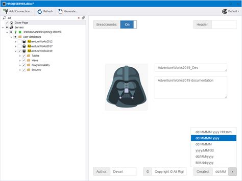 Generate A Database Document