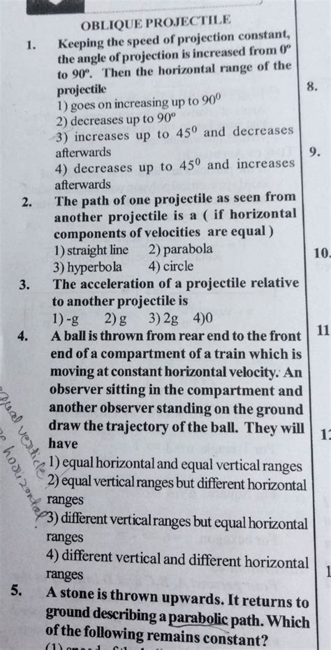 The Acceleration Of A Projectile Relative To Another Projectile Is 1 −g