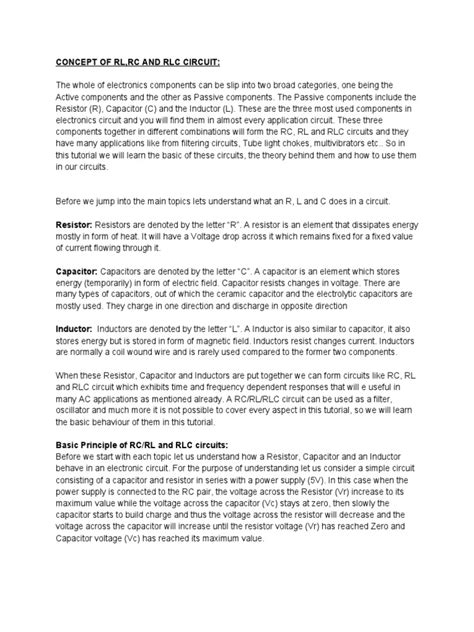 Concept Of Rlrc And Rlc Circuit 32 Pdf Electrical Network Capacitor