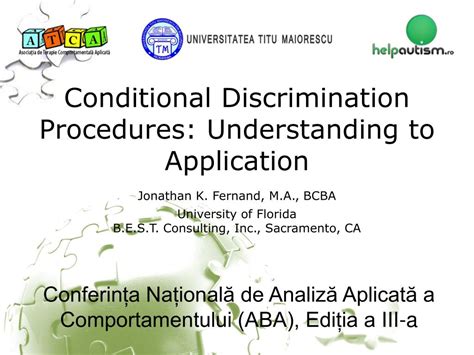 Ppt Conditional Discrimination Procedures Understanding To Application Powerpoint