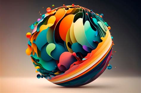 Premium Ai Image An Abstract Colorful Sphere Digital Illustration Design Concept