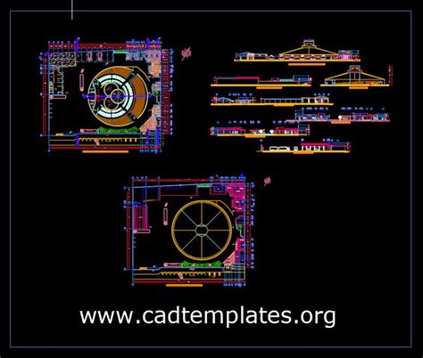 Circus Layout Plan And Elevations Details Cad Template Dwg Cad Templates