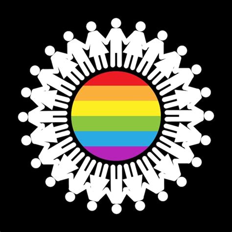 Premium Vector Silhouettes Of Men And Women Around The Circle In Lgbt