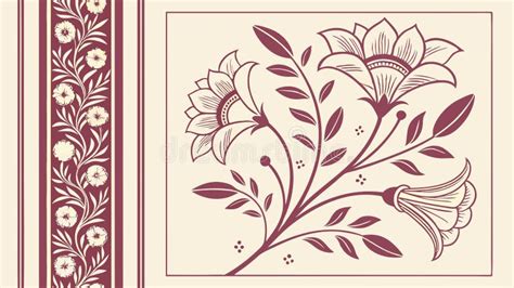 Floral Border Element Decorative And Botanical Design Vector Design Generative Ai Stock Vector