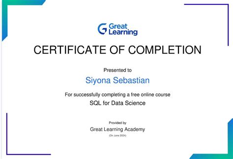Datascience Sql Careerdevelopment Greatlearning Siyona Sebastian