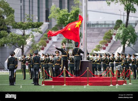 Macao China 30th Apr 2023 Soldiers Of The Chinese Peoples