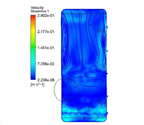 Velocity Field And Streamlines In A Vertical Cross Section At The Dead