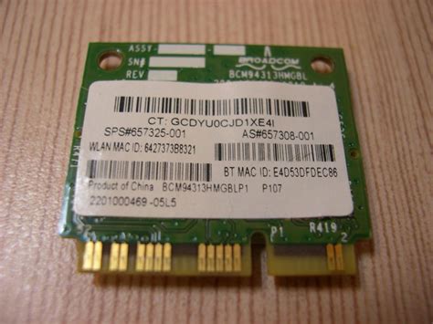 Broadcom Bcm94313hmgb 657325 001 Wifi 藍芽 4 0 筆電 無線網卡 露天市集 全台最大的網路購物市集