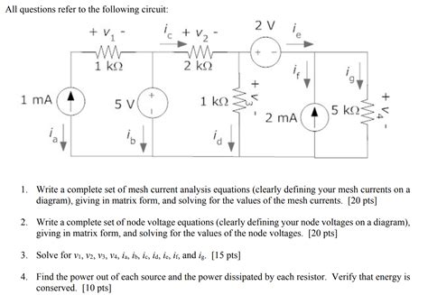 Solved All Questions Refer To The Following Circuit Chegg Com