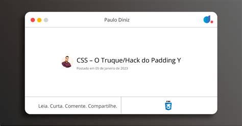 Css O Truque Hack Do Padding Y Paulo Diniz Css Dio