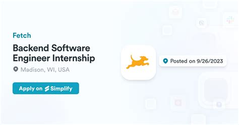 Backend Software Engineer Internship Fetch Simplify Jobs