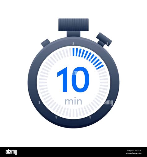 10 Min Timer And Stopwatch Icons Countdown Symbol Kitchen Timer Icon