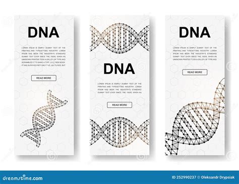 DNA Spiral Polygonal Symbol For Head Promotion Banner Horizontal Low Poly Poster Illustration