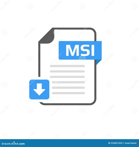 download msi file format extension icon stock illustration
