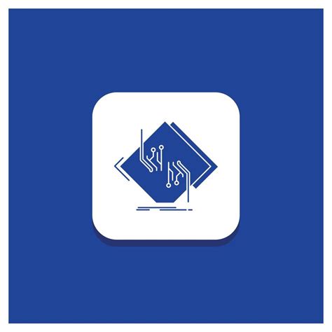 Blue Round Button For Board Chip Circuit Network Electronic Glyph