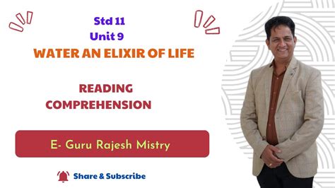 Std 11 Unit 9 Water An Elixir Of Life Reading Comprehensioneducation English Gujaratboard