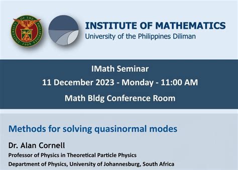 imath seminar methods for solving quasinormal modes university of