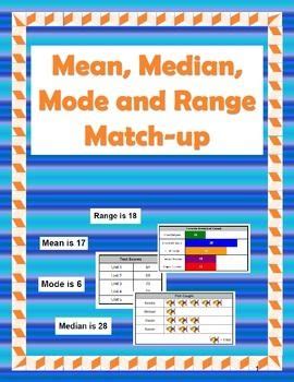 Mean Median Mode And Range Matching Activity Cooperative Learning Activities Conceptual