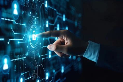 Premium Photo Businessman Ensures Global Networking Security With