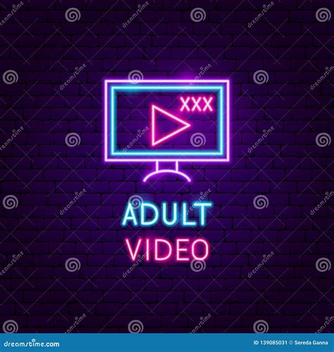 Adult Video Neon Label Stock Vector Illustration Of Sensitive 139085031
