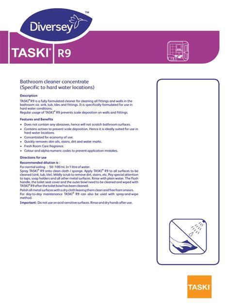 Taski R9 Bathroom Cleaner Concentrate Pdf
