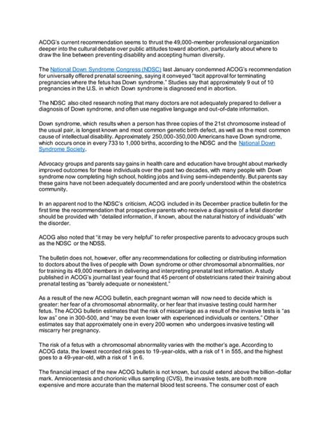 New Acog Guidelines Prenatal Testing Pdf New Acog Guidelines Prenatal Testing Pdf