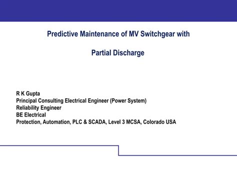 Partial Discharge Test Switchgear Pptx