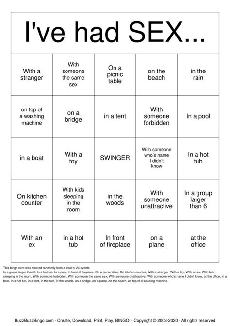 SEXY BINGO Bingo Cards To Download Print And Customize
