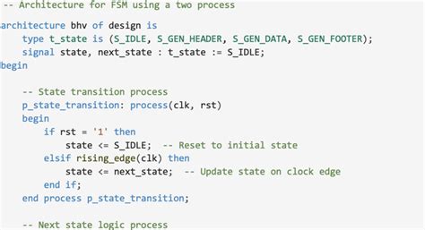 designing fsms in vhdl emlogic as