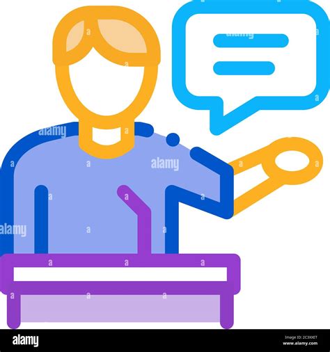 Seminar Speaker Icon Vector Outline Illustration Stock Vector Image And Art Alamy