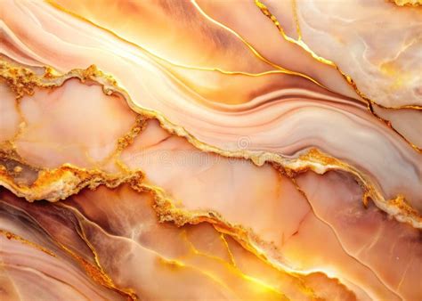 A Serene And Sophisticated Peach And Gold Marble Silhouette An Ethereal