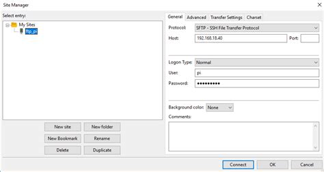 Filezilla Software — Sunfounder Picrawler Kit Documentation