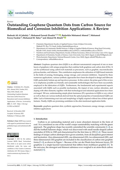 Pdf Outstanding Graphene Quantum Dots From Carbon Source For