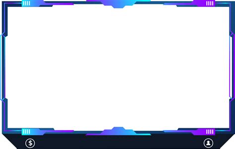 Futuristic Live Streaming Screen Png With Blue Color Broadcast Screen Overlay Design With