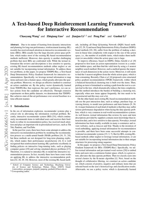 Pdf A Text Based Deep Reinforcement Learning Framework For