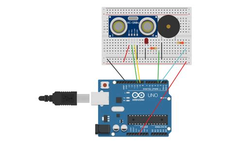 circuit design medidor de distancia con sensor ultrasónico arduino
